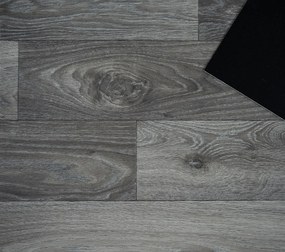 Beauflor, PVC podlaha - lino Blacktex Fumed Oak 966M - dub, na míru, šíře 3m,4m, šedá, filc, chodba / předsíň