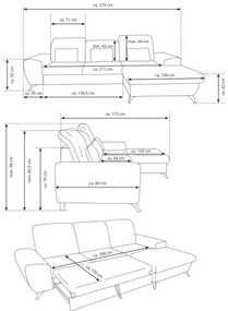 Rozk. rohová čalouněná sedací souprava s úložným prostorem do L ALTA levá žlutá