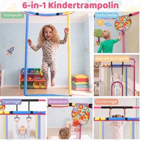 Costway Trampolína pro děti 154 cm 6 v 1 Dětská trampolína s gymnastickou