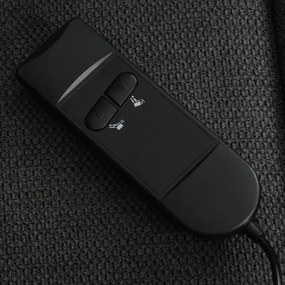 TV křeslo KONRAD s elektrickým polohováním — látka, šedá, nosnost 150 kg