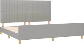 Rám postele bez matrace světle šedý 200 x 200 cm textil 3125243