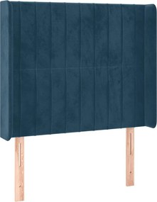 Čelo postele typu ušák tmavě modrá 83x16x118/128 cm samet 3119852