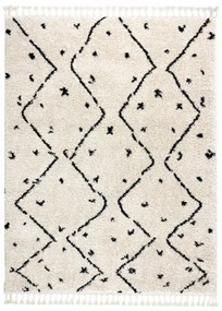 Kusový koberec Shaggy Tetuan krémový 60x250cm