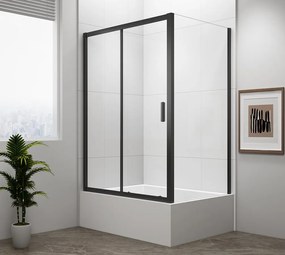 Polysan Polysan, DEEP BLACK obdélníková sprchová zástěna 1200x750mm L/P varianta, čiré sklo, MD1216B-01