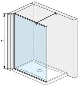 Jika Pure - Skleněná stěna boční, 120x200 cm, s úpravou Jika Perla Glass H2674230026681