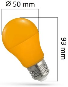 Barevná LED žárovka E27 4,9W oranžová