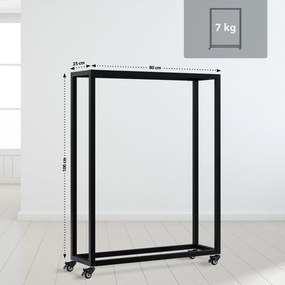 Stojan na palivové dřevo Hilta 25x80x100 cm – černá