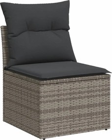 6dílná zahradní sedací souprava s poduškami šedá polyratan 3256340