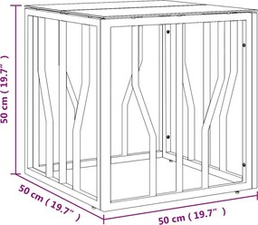 vidaXL Konferenční stolek 50x50x50 cm nerezová ocel a sklo [350042] Barva: zlatá