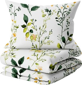 Sada povlečení z mikrovlákna FLORAMA bílé + povlak na polštář 50 x 70 cm ZDARMA