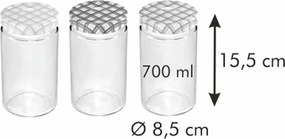 Tescoma Della Casa 895116 Zavařovací sklenice 700 ml 3 ks , 700 ml