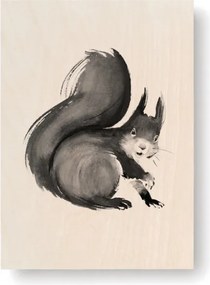 Obrázek na dřevěné kartě Squirrel 10x15 cm Teemu Järvi Illustrations