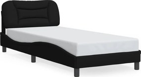 Rám postele s LED bez matrace Hvar černý 90x200 cm Látka 3213678