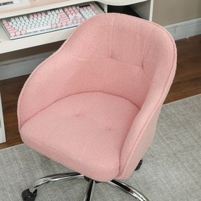 HOMCOM kancelářská židle, Teddy plyšová ergonomická desk židle, nastavitelná výška, polstrované sedadlo a opěradlo, 360° otáčení, moderní design, do …