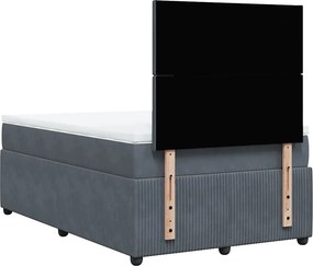 Box spring postel s matrací tmavě šedý 120x190 cm samet 3292281