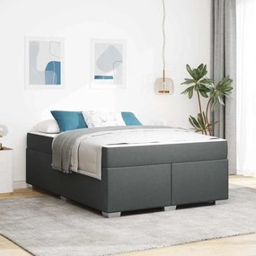 Rám postele s matrací Tmavě šedá 140 x 200 cm textil 3399188