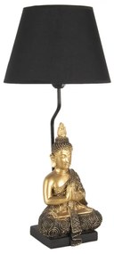 Zlato černá stolní lampa s Buddhou