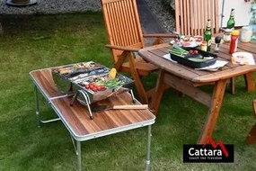 Cattara Gril na dřevěné uhlí DOUBLE 2x 38cm cestovní / Rošt: 2x 36 x 2