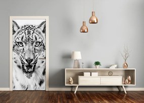 Samolepící fototapeta na dveře Sněžný leopard 95x205 cm