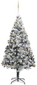 Umělý vánoční stromek LED a sada koulí zasněžený zelený 300 cm,  3077794 HangarStore.cz