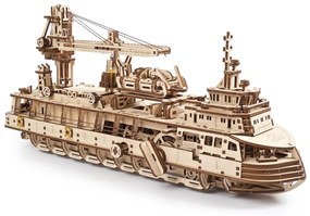 Ugears 3D dřevěné mechanické puzzle Výzkumná loď
