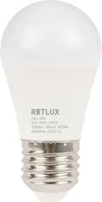 RETLUX RLL 643 G45 E27 mini Globe 8W / 1080 lm / 6500K - denní bílá /