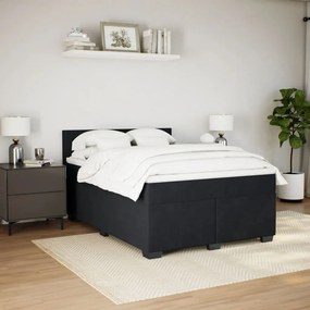 Box spring postel s matrací černá 140x200 cm samet 3288626