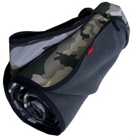 Softshellová outdoorová deka - universální - Grey maskáč s černým lemem Rozměr mix: 100x150 cm - malá