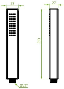 Laveo Pola, ruční sprchová hlavice, 1 funkce, zlatá matná, LAV-NAP_GSAB