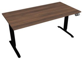 Elektr. nastavitelný stůl 160x80 s pamětí - HOBIS MOTION MS 2M 1600 Dekor stolové desky: ořech, Barva kovové podnože: černá