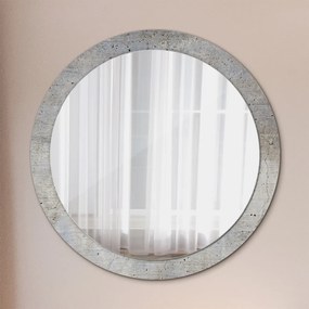 Kulaté zrcadlo s dekorem Šedý beton fi 90 cm
