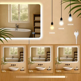 Koupelnové zrcadlo Jericho 60x80 bez Bluetooth – čiré sklo