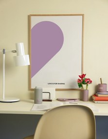 Plakát Love 50 x 70 cm fialový