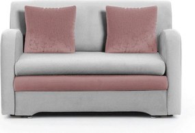 Růžová/světle šedá sametová rozkládací pohovka 130 cm Ario – ELTAP