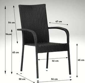 Vikio Zahradní ratanový set 90x90 pro 4 osoby přírodní DT280P