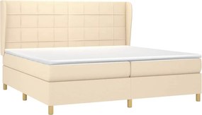 Box spring postel s matrací krémová 200x200 cm textil 3128554