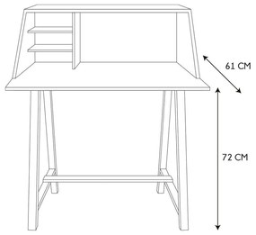 Intesi Sekretář psací stůl Hauts žlutý