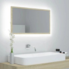 vidaXL LED koupelnové zrcadlo 80 x 8,5 x 37 cm akrylové [804928] Barva: dub sonoma