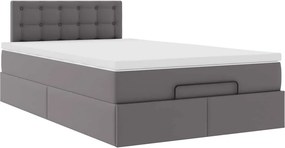 Osmanský rám postele s matrací šedá 120x190 cm umělá kůže 3311296