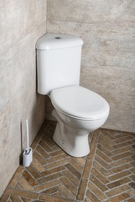 Aqualine Sapho, CLIFTON Rohový WC kombi mísa s nádržkou včetně splachovací soupravy, bílá