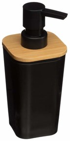 Dávkovač mýdla v černé barvě, plast, 17,5 x 7,5 x 7,3 cm