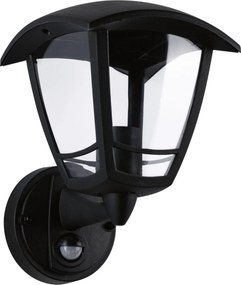 P 94647 Venkovní nástěnné svítidlo Classic Curved pohybové čidlo IP44 hranaté 164x180mm max. 12W 230V černá umělá hmota - PAULMANN