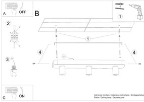 Sollux  SL.1158 - Bodové svítidlo TAVO 3xE27/15W/230V beton