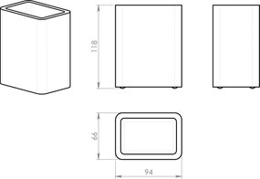 Gedy, ARIES pohár k postavení, šedý, AR9808