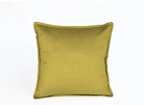 Žlutý sametový polštář Velvet Atelier Tercio , 45 x 45 cm