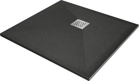 Mexen Stone+ kompozitní čtvercová sprchová vanička 90 x 90 cm, antracit - 44719090