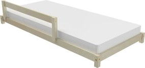 Benlemi Dřevěné dětské jednolůžko LUCKY Zvolte barvu: Transparentní vosková lazura matná, Zvolte rozměr: 90x160 cm, Zvolte zábranu: S přední zábranou