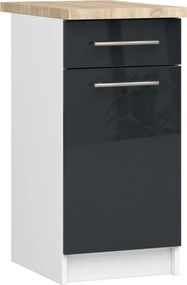 Kuchyňská skříňka Olivia S40 SZ1 bílá/grafitový lesk