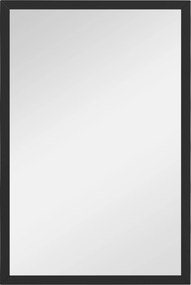 HOMCOM Obdélníkové Zrcadlo na Zeď 60 x 40 cm, Černý Dřevěný Rám, Ideální do Koupelny, Obývacího Pokoj nebo Ložnice