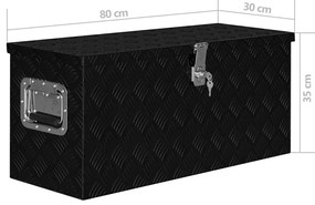vidaXL Marketos Hliníkový box 80 x 30 x 35 cm černý
